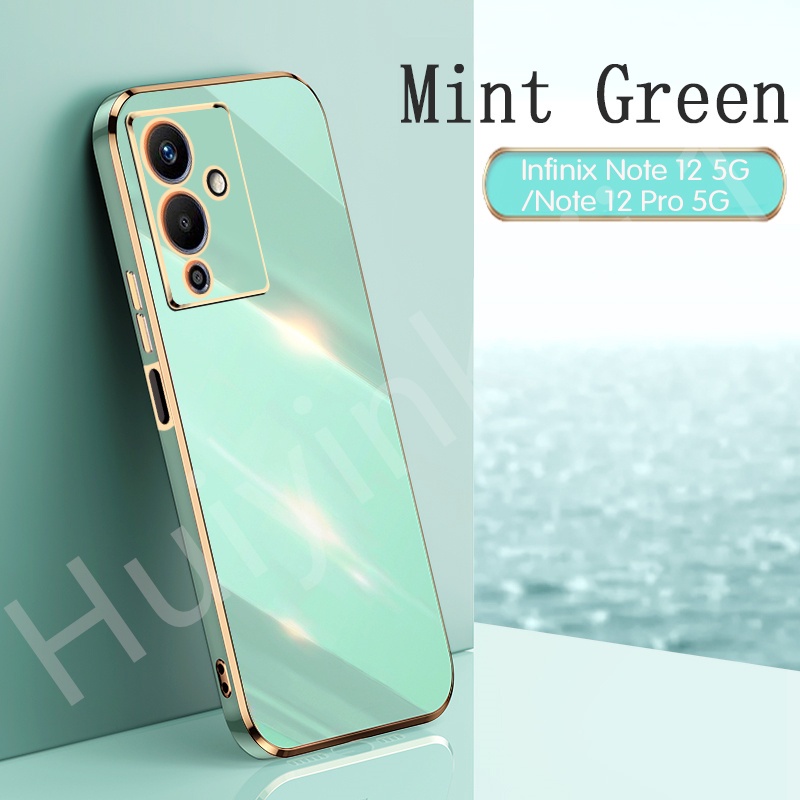 เคสโทรศัพท์ซิลิโคน TPU แบบนิ่ม ชุบไฟฟ้า ขอบตรง สําหรับ Infinix Note 12 ...