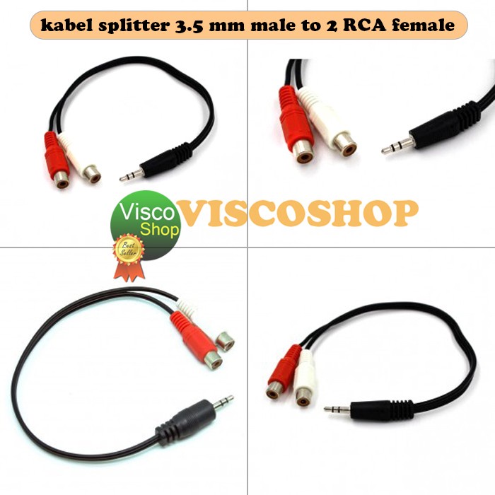 Aux splitter Cable 3.5 มม.ชาย 2 RCA หญิงไฮไฟสเตอริโอ | Shopee Thailand