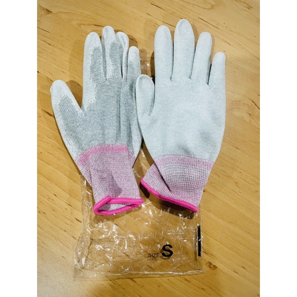 ESD Palm PU Coated Gloves ถุงมือ ESD เส้นคาร์บอน ป้องกันไฟฟ้าสถิต ถุงมือป้องกันไฟฟ้าสถิต 1 แพค ...