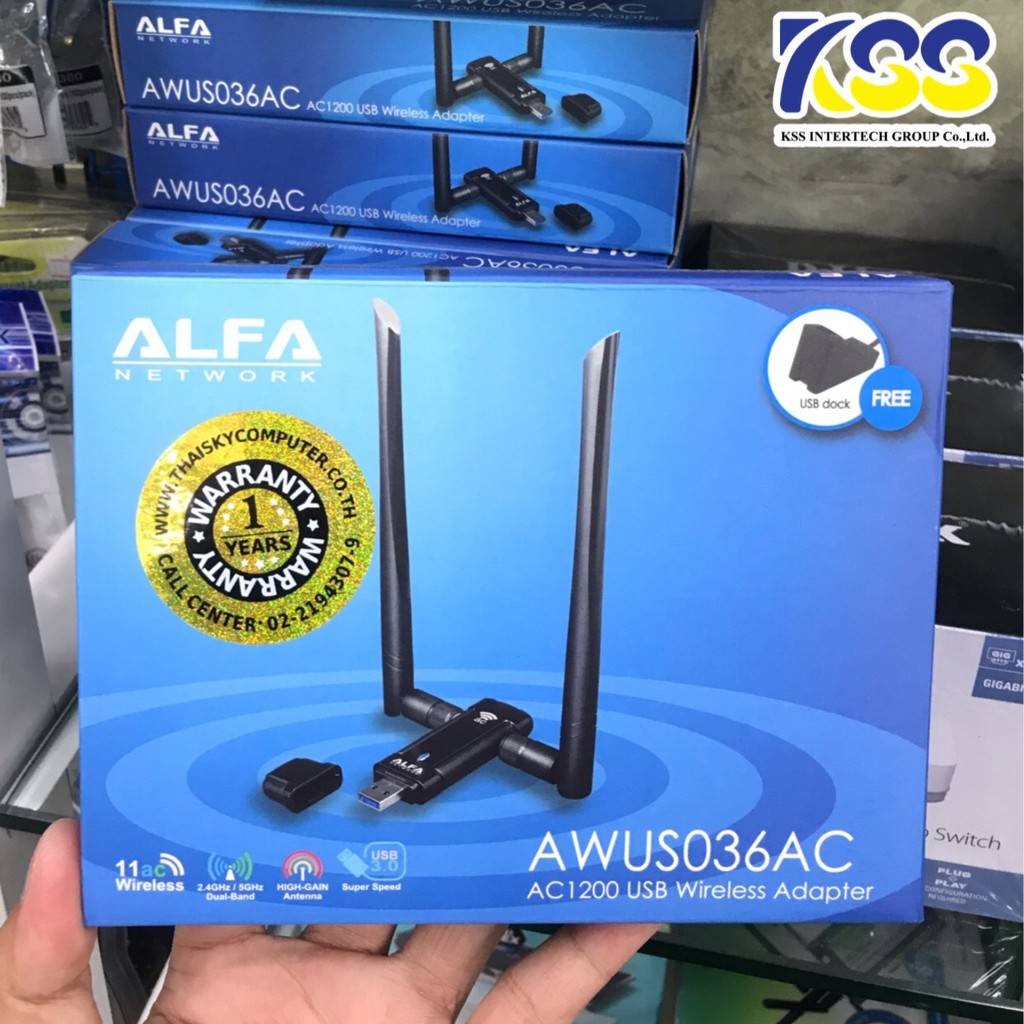 🛒ส่งเร็ว 🚀🚀 Wireless USB Adapter ALFA ( AWUS036AC ) AC1200 High Gain 💥 ...