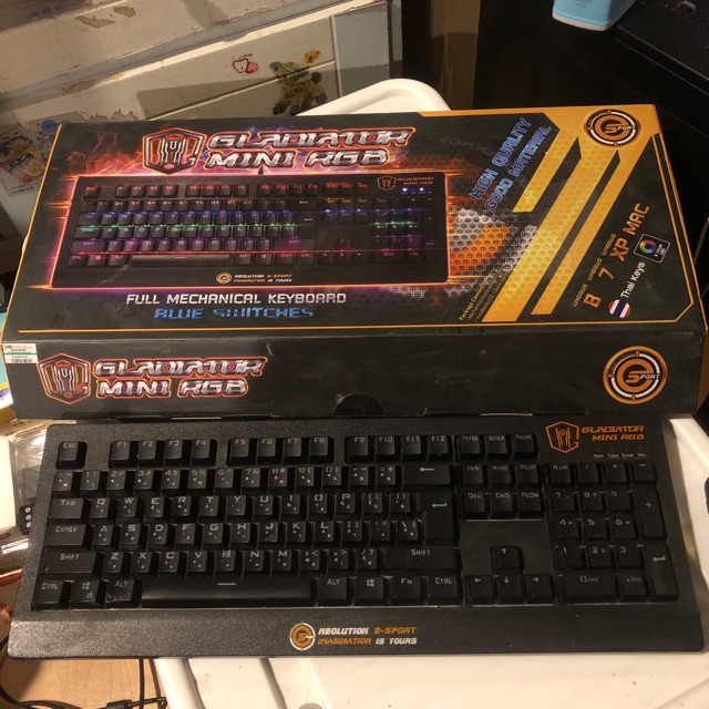 มือสอง ปุ่มเบิ้ล NEOLUTION E-SPORT GLADIATOR MINI RGB (MECHANICAL BLUE ...