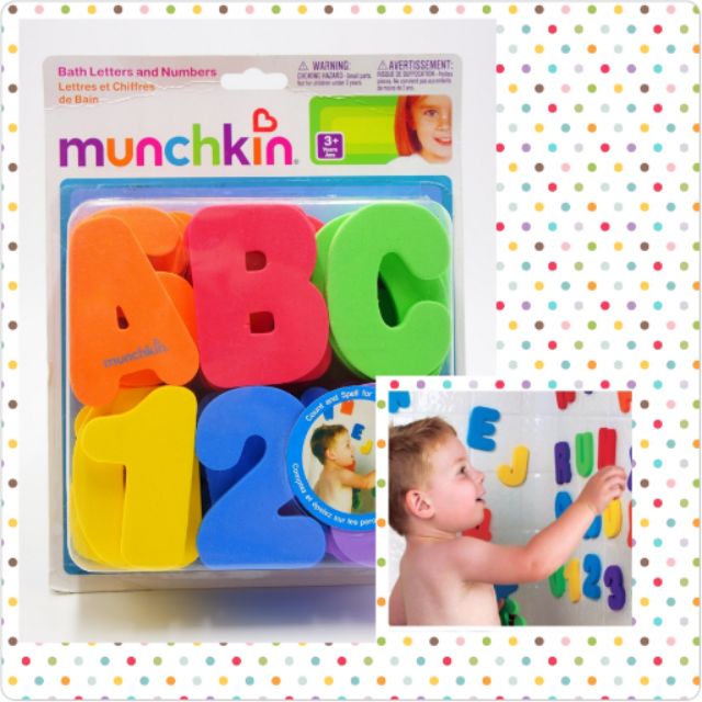 โฟม abc ตัวอักษรลอยน้ำ ติดฝาผนัง (Munchkin Floating Letters) | Shopee ...