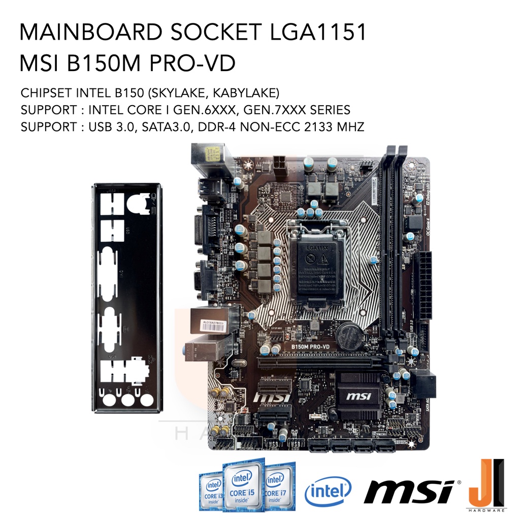 Mainboard MSI B150M Pro-VD (LGA 1151) รองรับ CPU Gen.6XXX และ Gen.7XXX ...