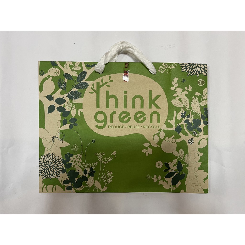 ถุงกระดาษ ห้างสรรพสินค้า The Mall สีเขียว (กว้าง 33 cm, สูง 25 cm และลึก 13 cm) | Shopee Thailand
