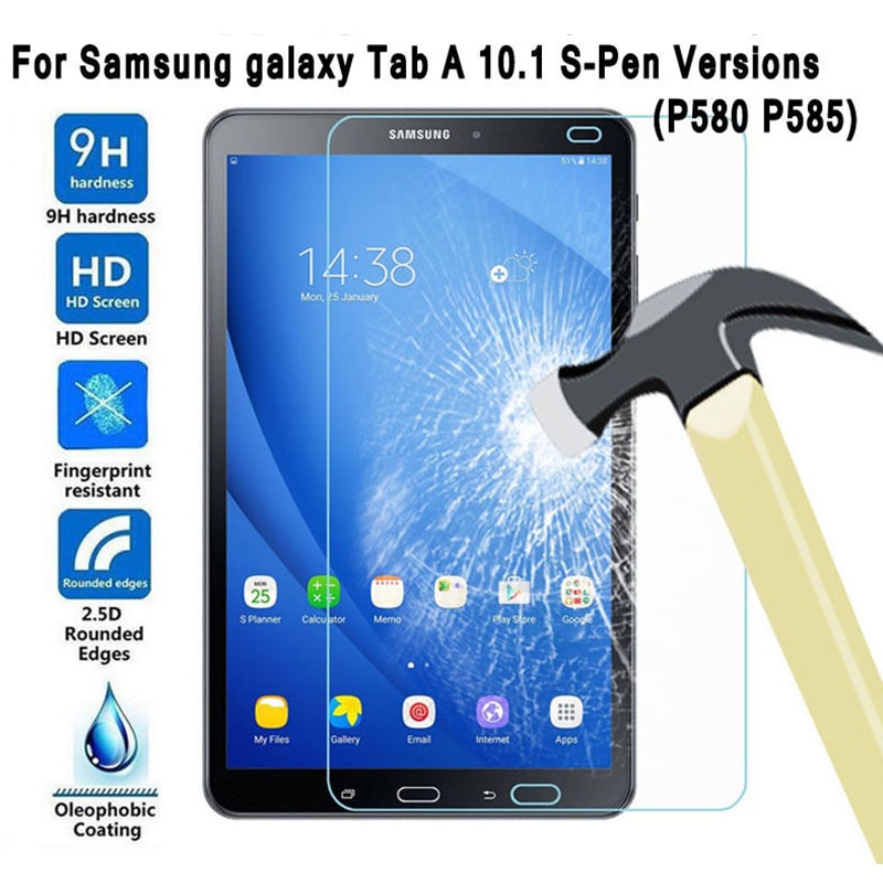 กระจกนิรภัย Samsung Galaxy Tab A 10.1 SM-P585 SM-P580 2016 with S Pen 4G LTE 10.1 inch Tempered ...