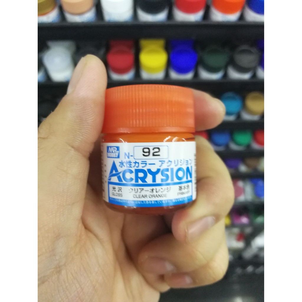 สีสูตรน้ำ Mr.Acrysion Color N92 CLEAR ORANGE (Gloss) 10ml | Shopee Thailand