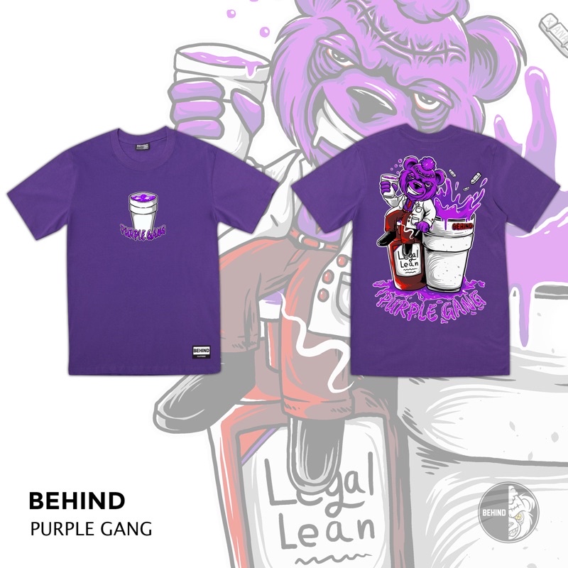 BEHIND CLOTHING เสื้อยืดลาย “PURPLE GANG” | Shopee Thailand
