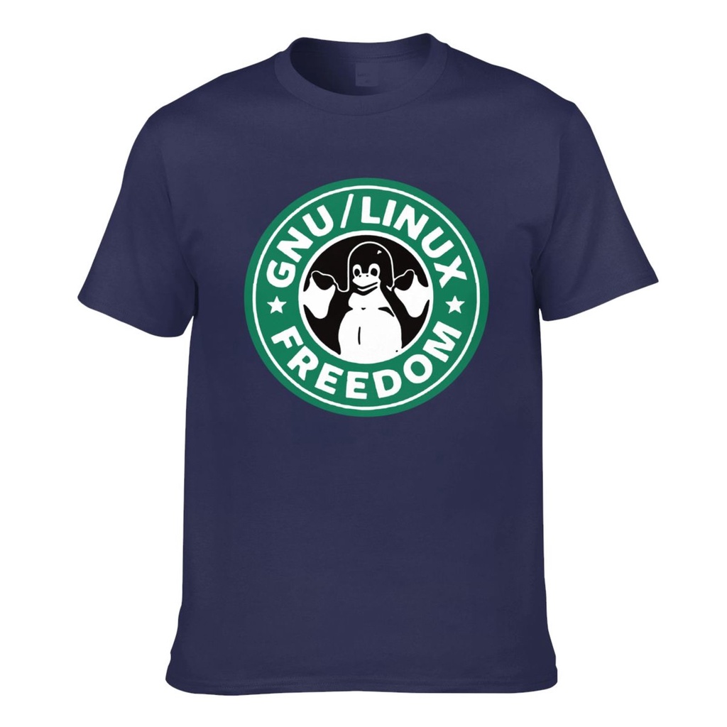 เสื้อยืดแขนสั้นผู้ชาย Gnu Coffee Freedom Linux | Shopee Thailand