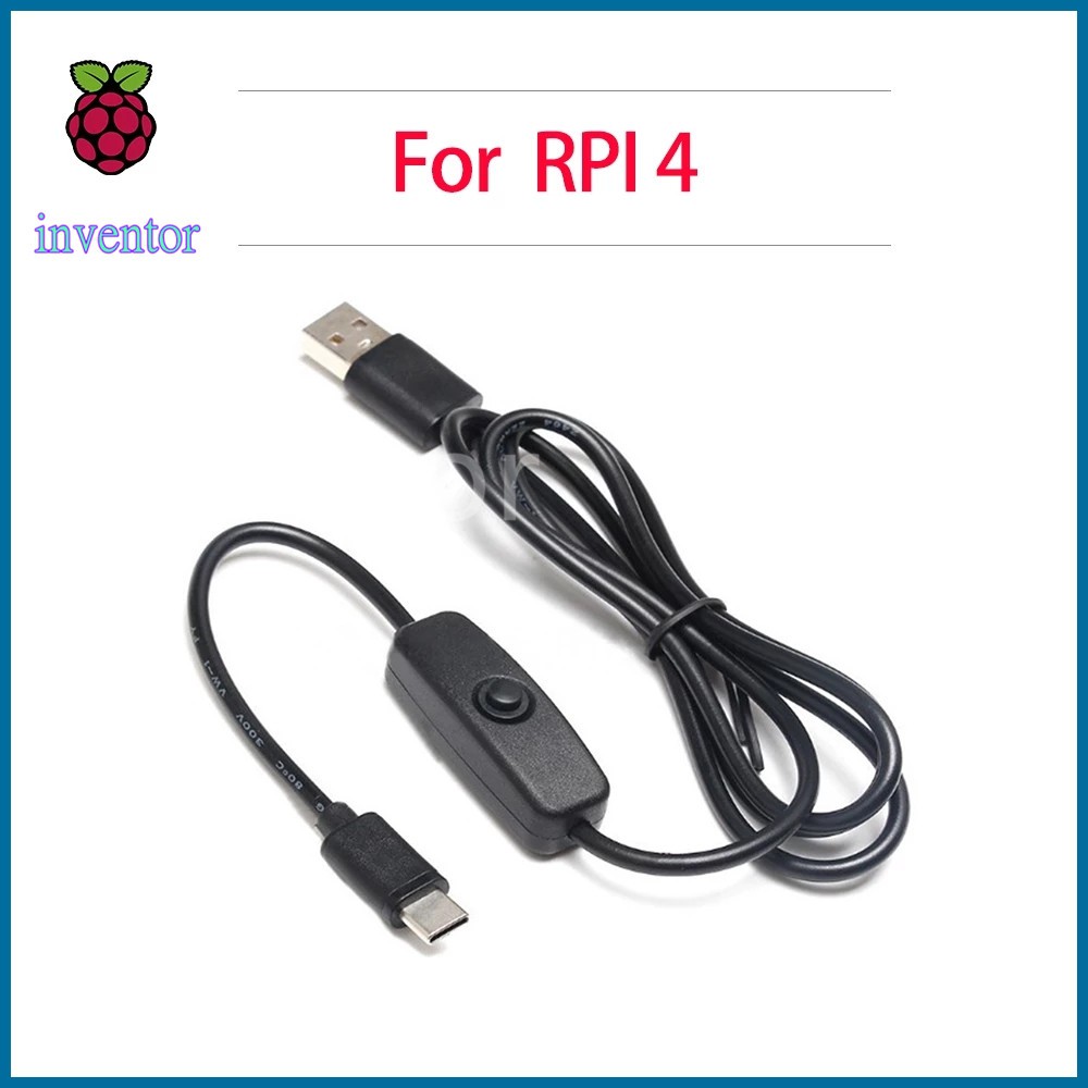 สายชาร์จ Usb Type C 5v 3a สําหรับ Raspberry Pi 4 Power Cable With On ...