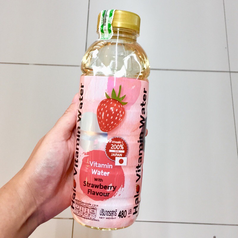 วิตามินวอเตอร์ กลิ่นสตรอเบอรี่ Vit C 200% จาก ญี่ปุ่น Vitamin Water Strawberry Halo 480ml ...