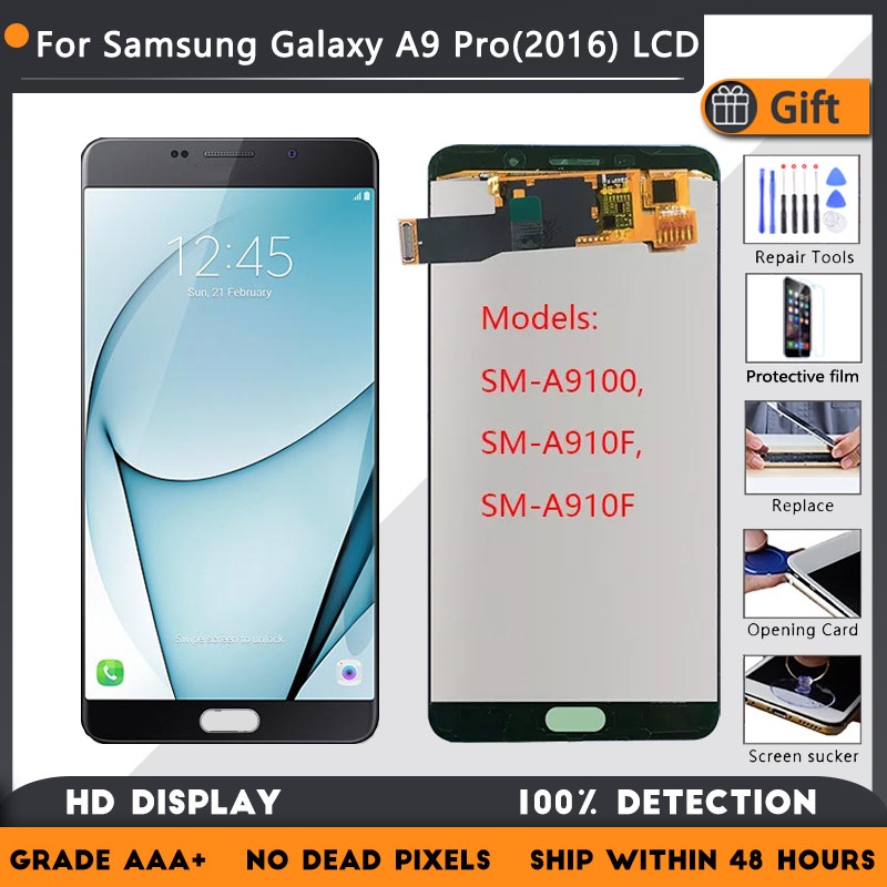 จอแสดงผล Super AMOLED สําหรับ Samsung Galaxy A9 Pro 2016 A910 A9100 A910F SM-A9100 LCD Touch ...