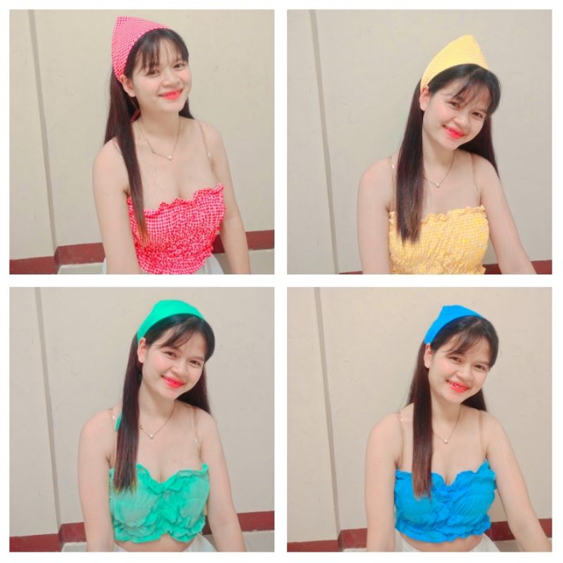 เสื้อเกาะอกพร้อมผ้าโผกหัวราคาถูก[ployshop] | Shopee Thailand