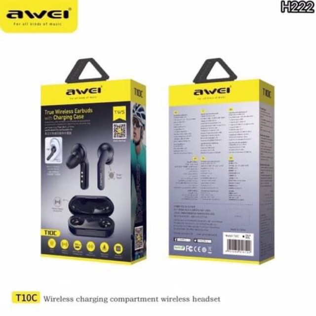 Awei True Wireless Earbuds With Charging Case รุ่น T10C | Shopee Thailand
