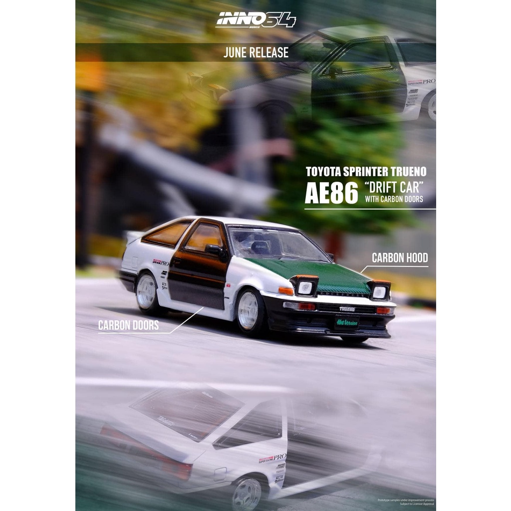 (INNO64) TOYOTA SPRINTER TRUENO AE86 Drift Car With Carbon doors | Shopee Thailand