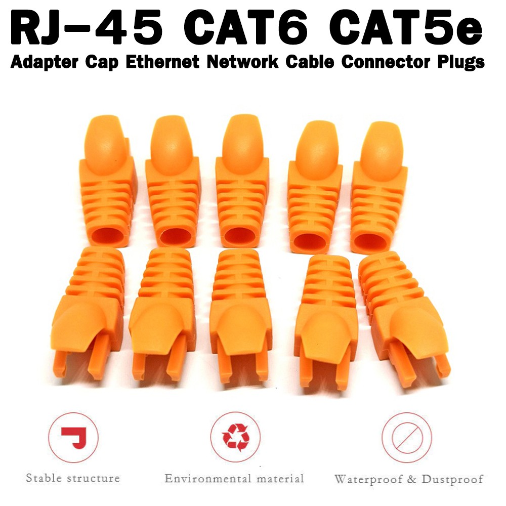 10PCs RJ-45 CAT6 CAT5e Adapter Cap Ethernet Network Cable Connector ...