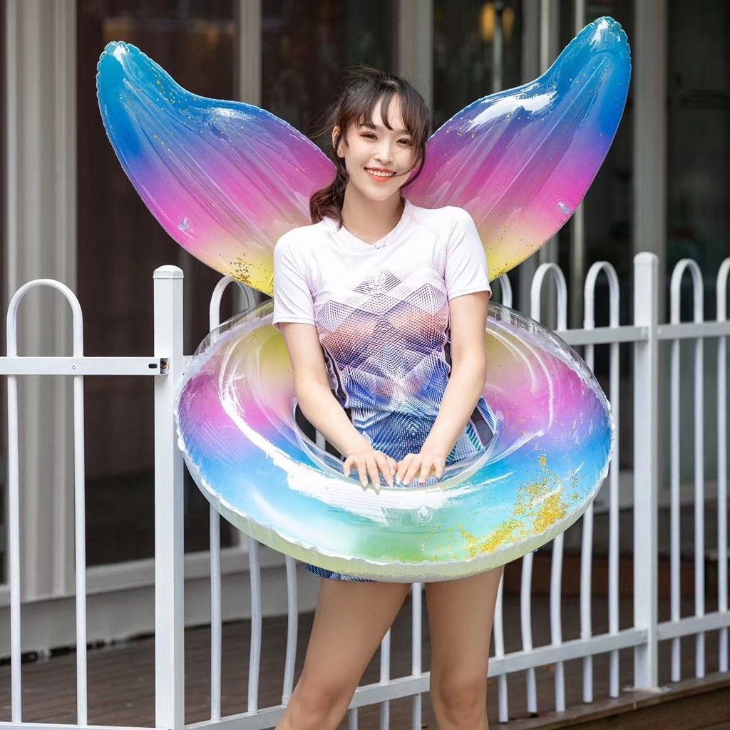 jqk ห่วงยางแฟนซี ห่วงยางว่ายน้ำเด็กน่ารักและผู้ใหญ่ สีรุ้งน่ารักๆ มี 2 ลายให้เลือก รุ่น E005 ...