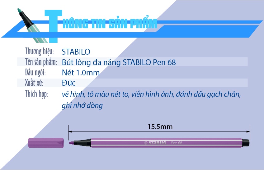 Stabilo Pen68 1.0mm PN68 ปากกาสี กรุ๊ป 2 | Shopee Thailand