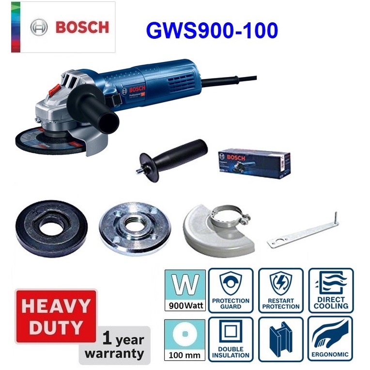 BOSCH หินเจียร4" รุ่น GWS900-100 / 06013960K0 ประกันศูนย์ 1 ปี | Shopee ...