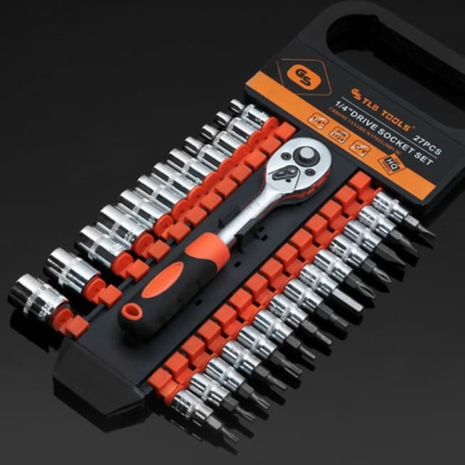 GS TLB TOOLS (จีเอสทีแอลบีทูลส์) ชุดบล็อกไขควง และ หกเหลี่ยม 28 ชิ้น ...