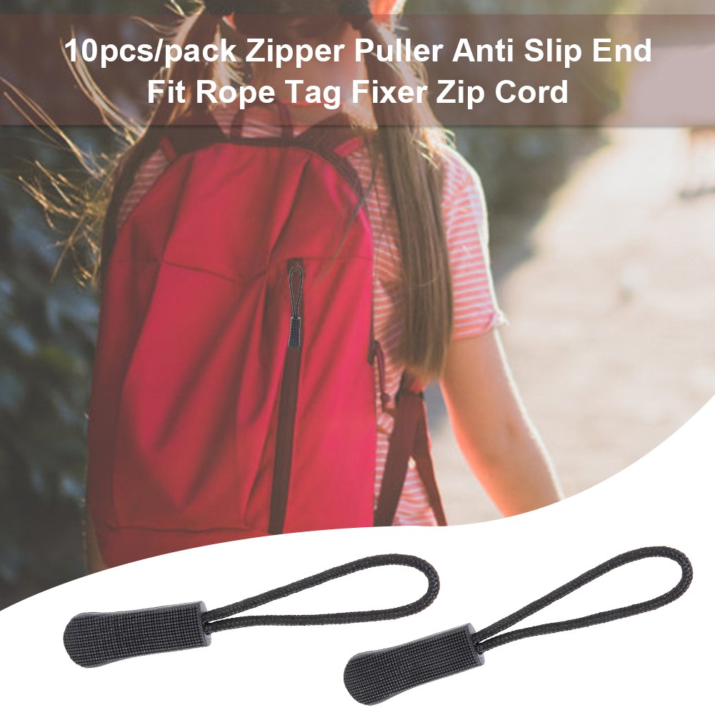 10pcs/pack Zipper Puller Anti Slip End Fit Rope Tag Fixer Zip Cord Tab ...