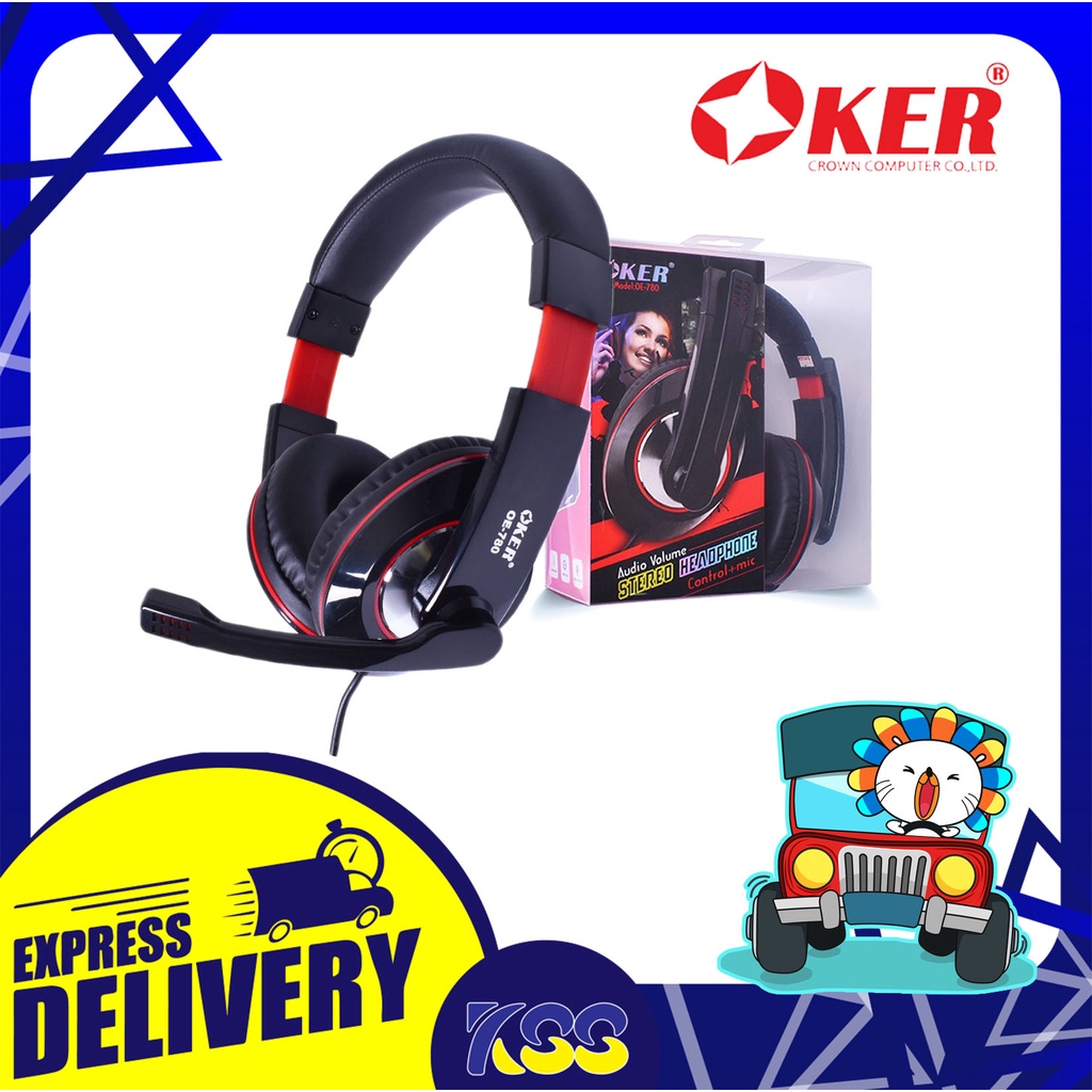 หูฟังคอมพิวเตอร์ หูฟังเกมมิ่งส์ Oker OE-780 AUDIO VOLUME STEREO HEADPHONE Jack 3.5mm. Black ...