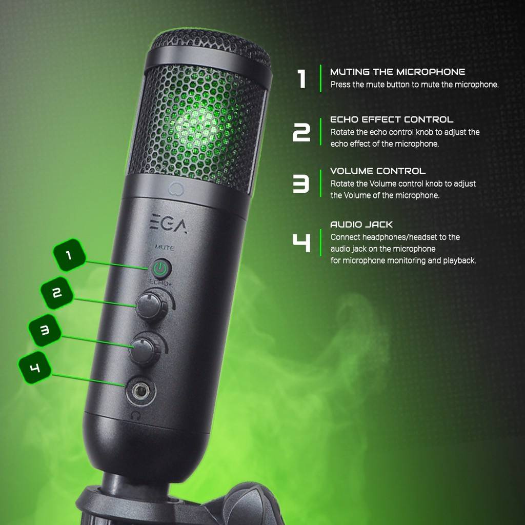 ไมค์คอม EGA TYPE MC4 Microphone Condenser 48kHz สาย USB ไมค์โครโฟน ...