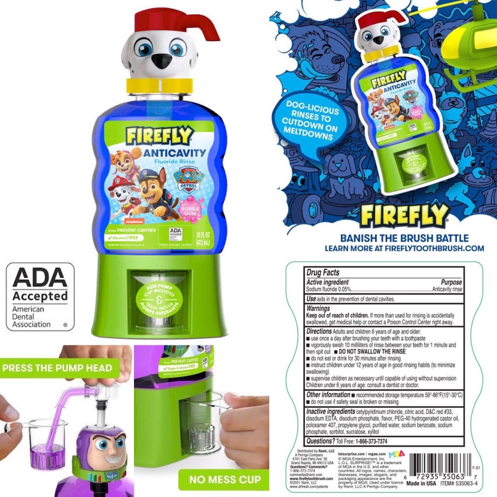 น้ำยาบ้วนปากเด็กผสมฟลูออไรด์ป้องกันฟันผุ Paw Patrol Made in USA 🇺🇸 ...