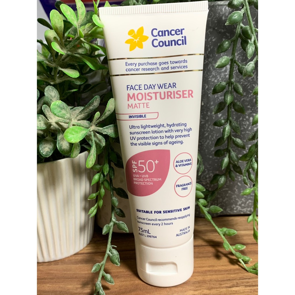 พร้อมส่ง ครีมกันแดด Cancer Council Australia Face Day Wear Moisturiser Matte SPF 50+ UVA UVB 75 ...