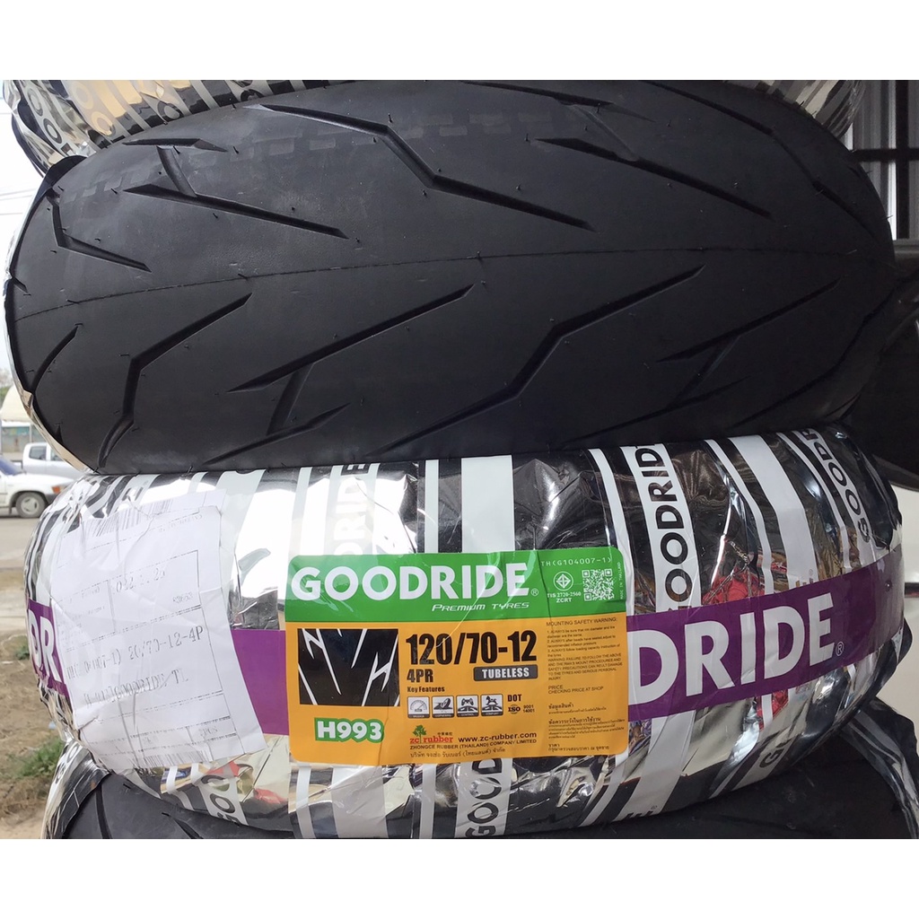 ยางนอก ยางเรเดียน ไม่ใช้ยางใน ขอบ12 goodride ใหม่2024 | Shopee Thailand