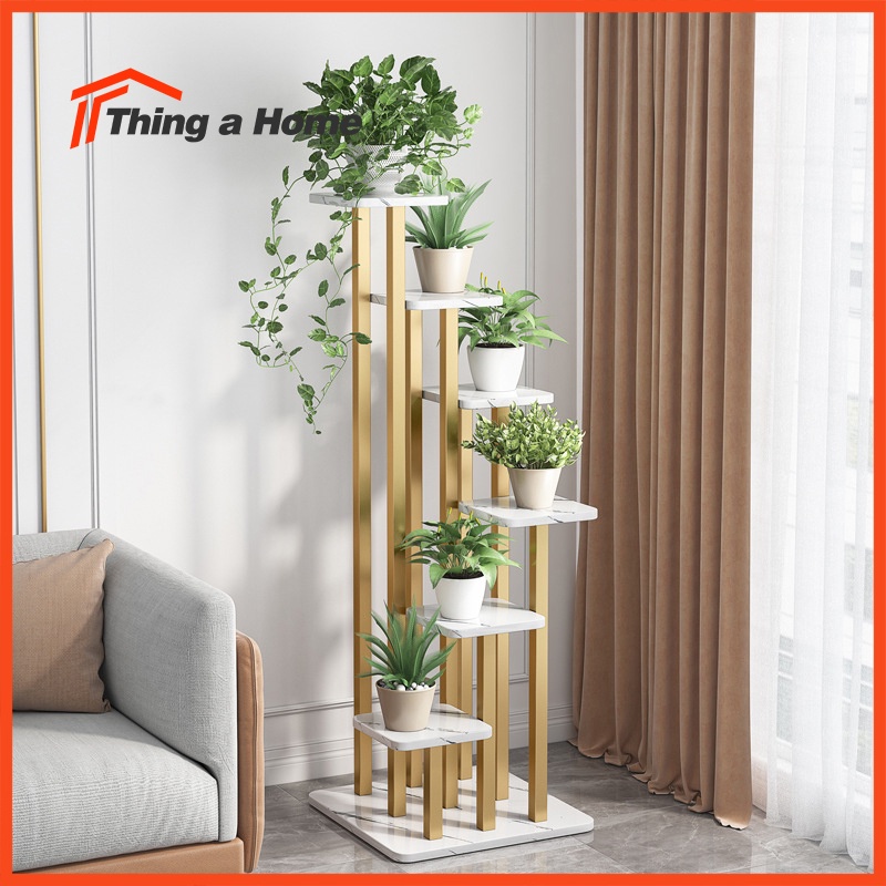 Thing a Home ชั้นวางต้นไม้ วางโชว์ของ ชั้นวางขั้นบันได ลายหินอ่อน ตก ...