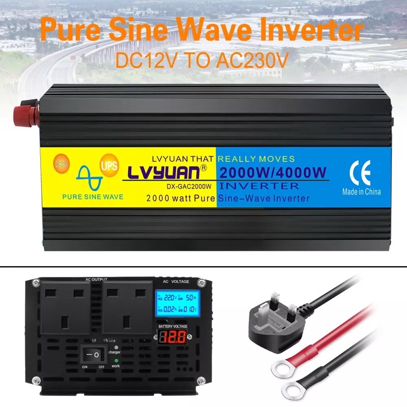 Solar Inverter 2000W 12Vdc to 220Vac Solar OFF Grid Pure Sine Wave UPS ...