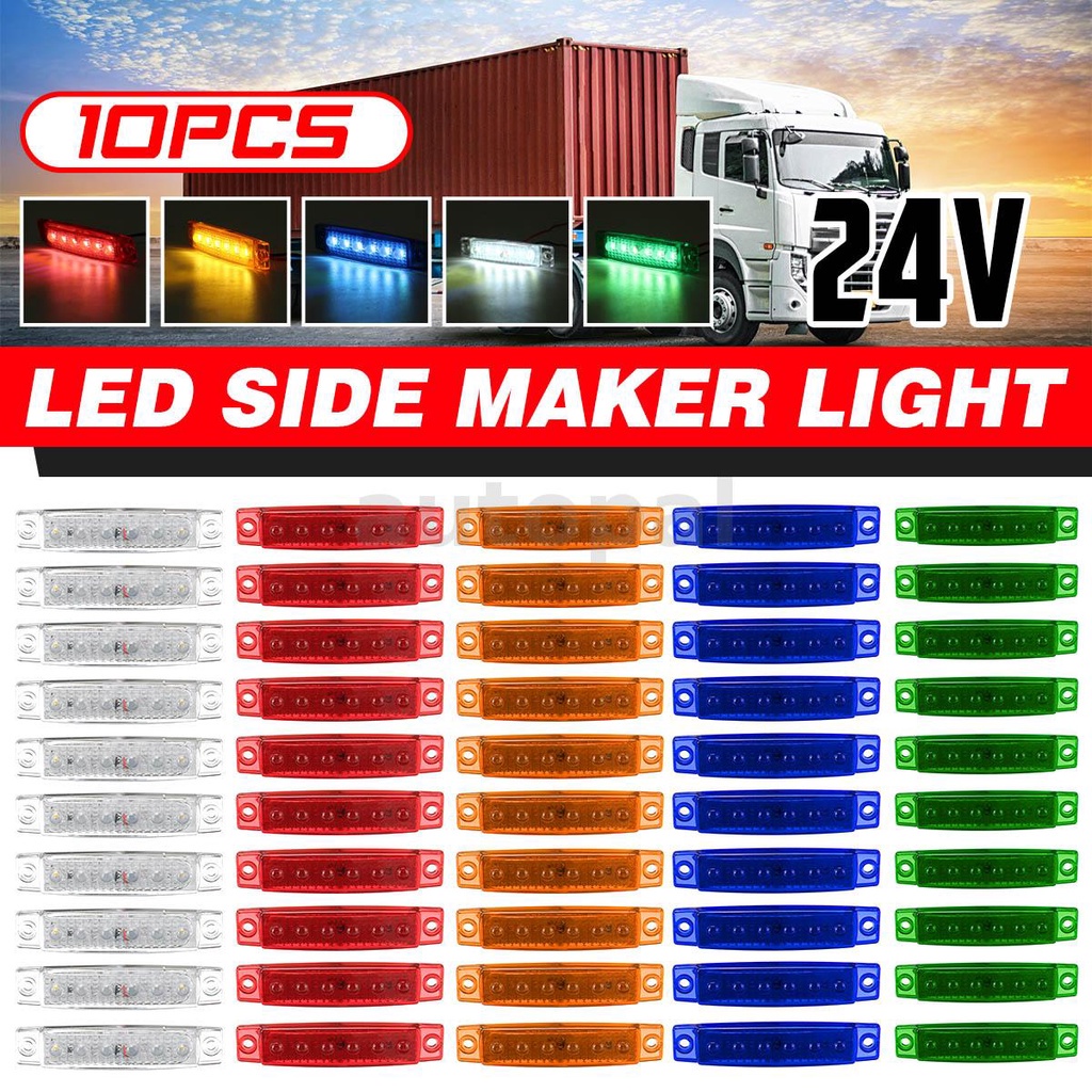 โคมไฟ led 24V 6 ดวง ติดด้านหน้ารถยนต์ รถบรรทุก รถพ่วง รถบรรทุก | Shopee Thailand