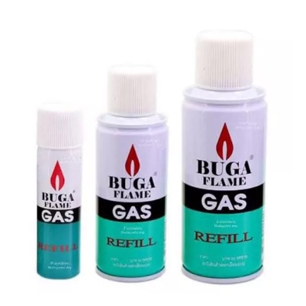 แก๊สบูก้ากระป๋อง แก๊สเติมไฟแช็ค BUGA FLAME GAS refill แก๊สบูก้า กระป๋อง ...