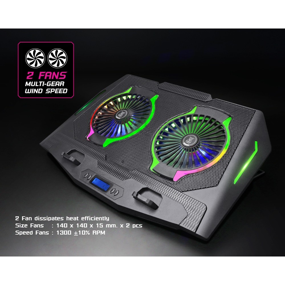 พร้อมส่ง พัดลมโน๊ตบุ๊ค เกมมิ่ง NUBWO Sindel NX-F2 RGB Gaming Cooling ...