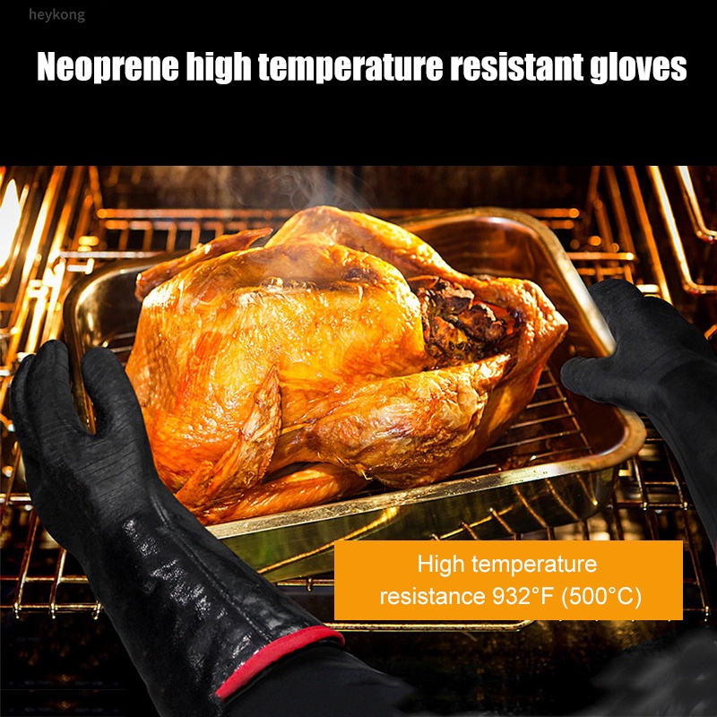 /HK/ Grill BBQ Glove Heat Resistant Oven Gloves Waterproof Fireproof ...