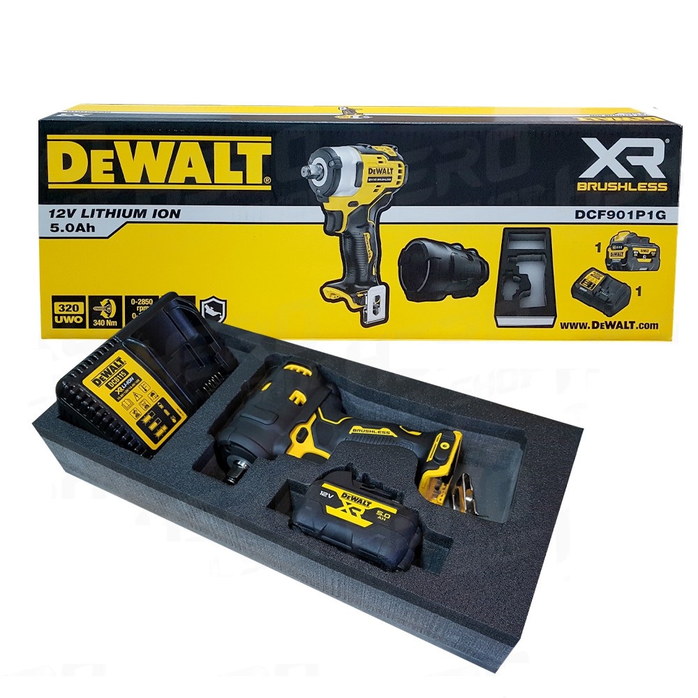 *พร้อมส่ง* DEWALT บล็อกกระแทกไร้สาย 4หุน 12V DCF901P1G พร้อมแบต5.0Ahx1 ...