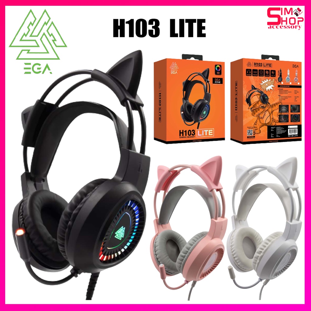 NEW หูฟังแมว หูฟังเกมมิ่ง EGA H103 LITE / H104 USB / H105 USB ไฟLED ...