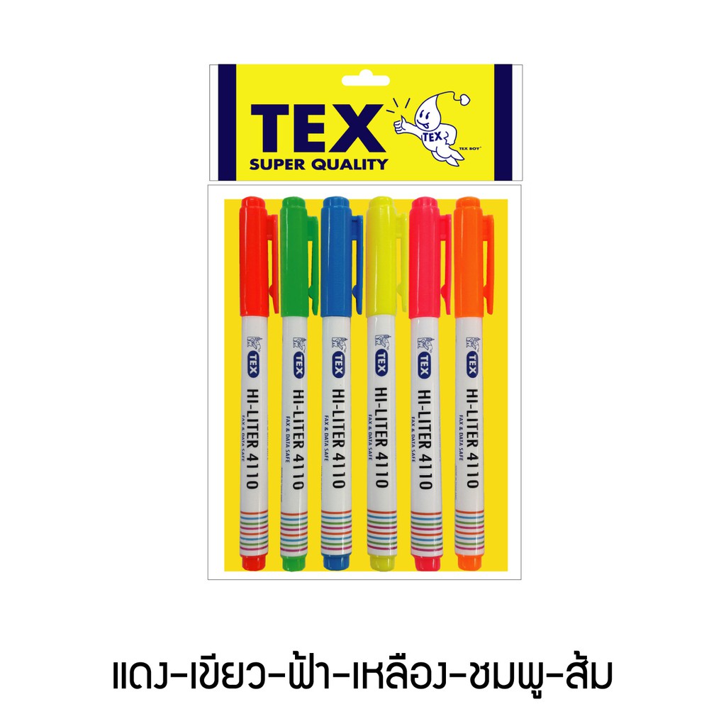 TEX HI-LITER 4110 แพ็ค 6 ด้าม (มีให้เลือก 7 สี) | Shopee Thailand