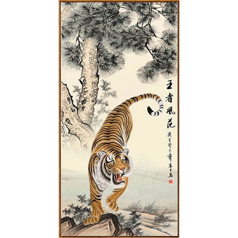 Diy 5D 5D รอบลูกปัดเต็ม Downhill Tiger Mountain ภาพวาดเพชร,ลูกปัด ...