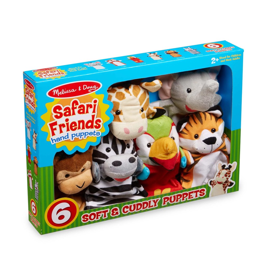 Melissa & Doug - Safari Buddies Hand Puppets ชุดหุ่นมือ 6 ตัว รุ่น ...