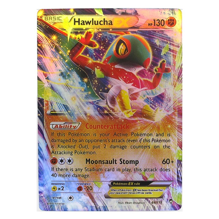 Hawlucha EX 64/111 ลูจาบูล Pokemon Matt Card ภาษาอังกฤษ | Shopee Thailand