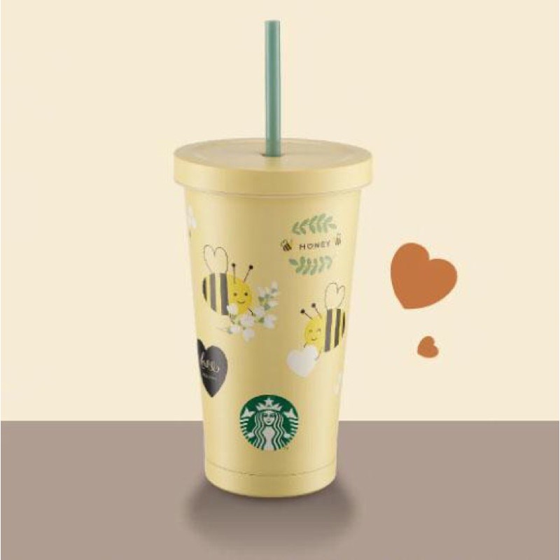 Starbucks Valentine Bee Mine แก้วเก็บความเย็นสแตนเลส Grande Series 2021 ...
