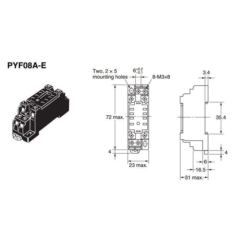 Omron Relay MY2N-GS + SOCKET PYF08A-E รีเลย์ 8 ขา + ฐานรีเลย์ (ราคารวม VAT แล้ว) # สามารถออก ...