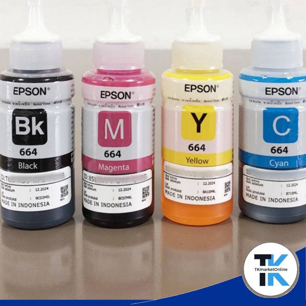 หมึกสี Epson T664 ของแท้ประกันศูนย์ EPSON หมึกสี Epson T664 (ชุด 4สี ...
