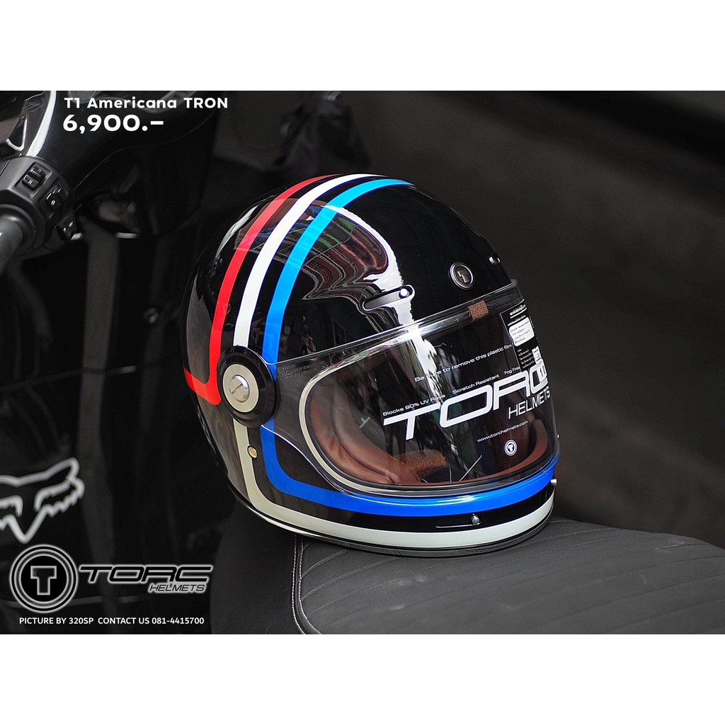 หมวกกันน็อค คลาสสิค TORC T1 FULL FACE CARBON FIBER/ Torc T50 ของแท้ ...