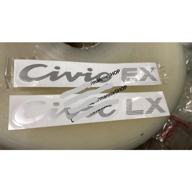 สติ๊กเกอร์งานสกรีน คำว่า Civic EX หรือ Civic LX sticker ติดรถ แต่งรถ ...
