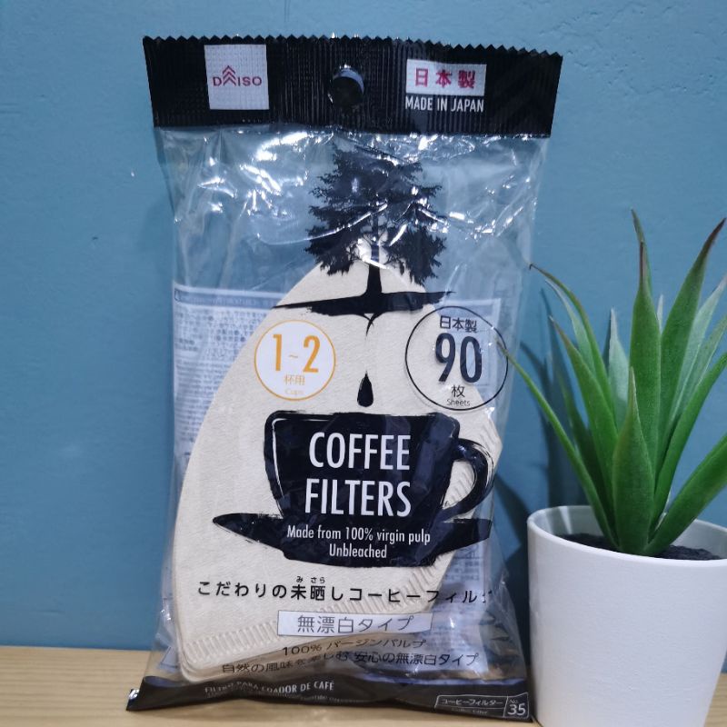 Daiso Coffee Filters กระดาษกรองชงกาแฟ (2-4ที่/90แผ่น) | Shopee Thailand