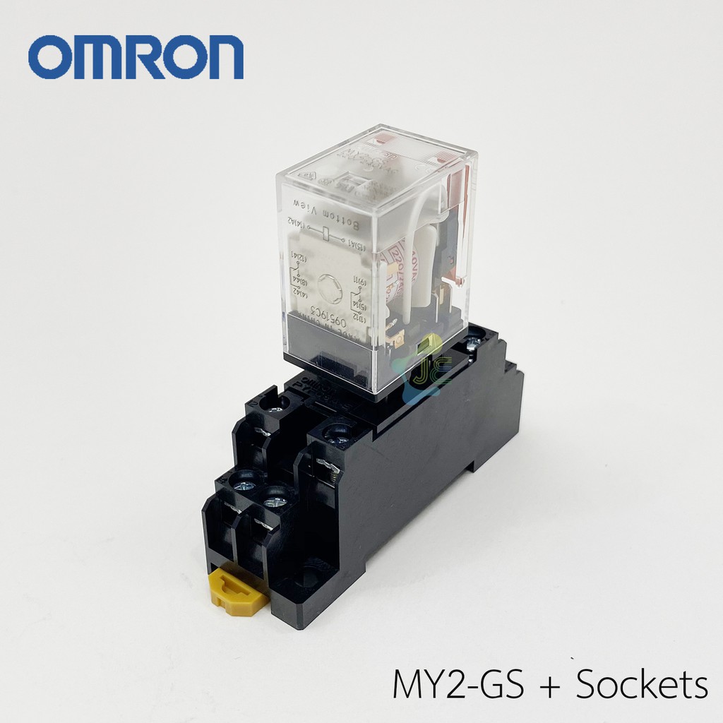รีเลย์ Relay MY2-GS แรงดันคอยล์ 220VAC 8Pin 8ขา Omron + ซ็อกเก็ตรีเลย์ Socket Relay PYF08A-E ...
