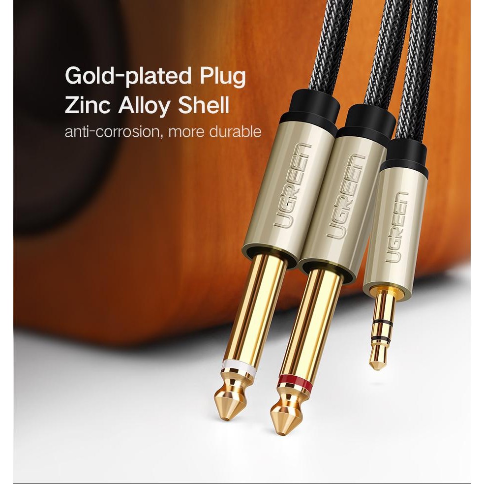 Ugreen (AV126) Jack 3.5mm TSR to Dual 6.35mm TS Adapter Audio Cable ...