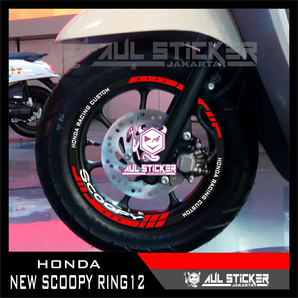 สติ๊กเกอร์ RIM (kc. 050 ) ใหม่ SCOOPY RING 12 NEW DESIGN FRONT REAR ...
